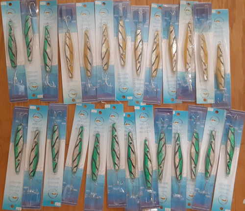 lot of 26-piece mango yellow 6-inch lures 4.5 oz w/ vmc hooks | eBay