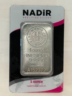 NADiR Mint Sealed Assay Security Code 1 Troy Oz .999 Fine Silver Bar | eBay