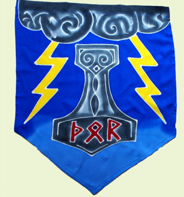 Thor's Hammer (Mjölnir) Flag - Viking, Odin, Norse, Heathen, Asatru ...
