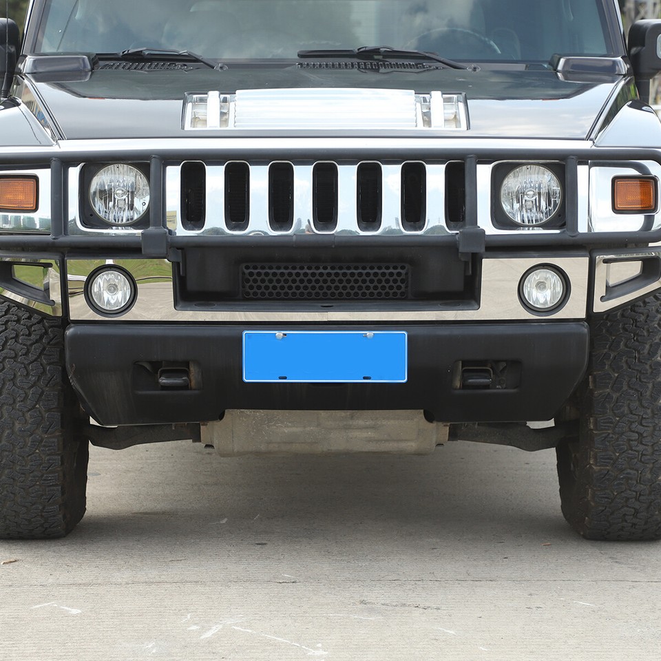 Stainless Steel Front Fog Lamp Bumper 2PCS Chrome Trim For Hummer H2 ...