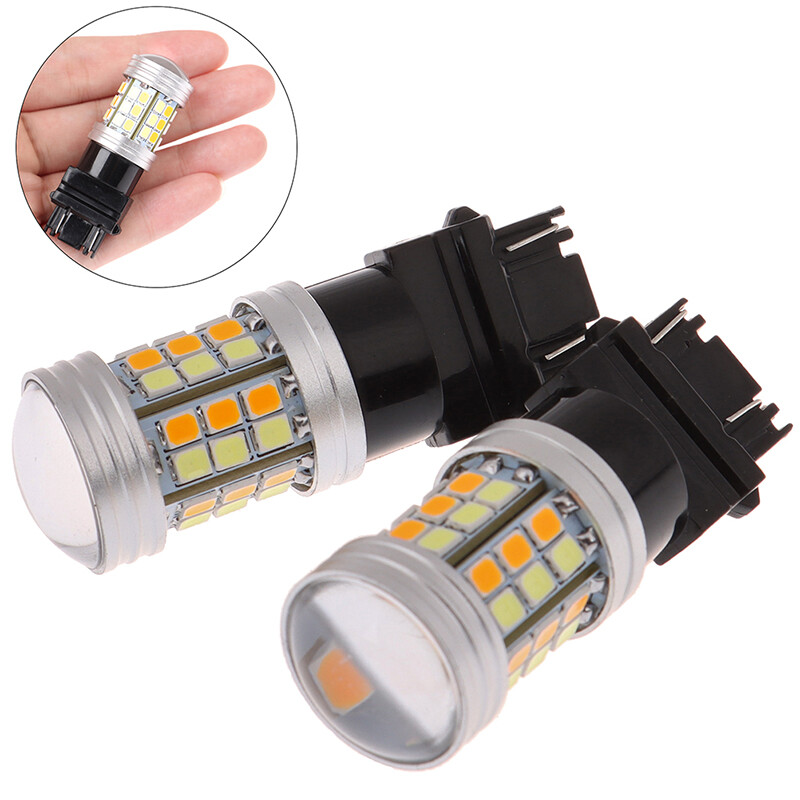 2Pcs 3157 LED Amber White Rear Turn Signal Parking High Power Light ...