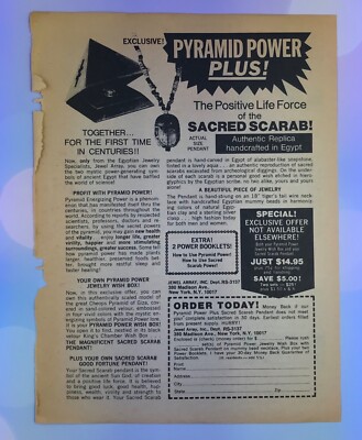 vintage 1970s mag print ad JEWEL ARRAY, INC Pyramid Power Plus mancave ...