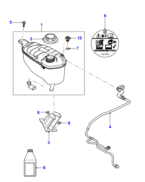 OEM Jaguar F-type X152 Radiator Owerflow Hose T2R5910 Genuine for sale ...