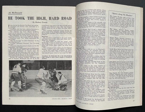 1959 Butch Bouchard Autographed Hockey Magazine Signed Montreal ...
