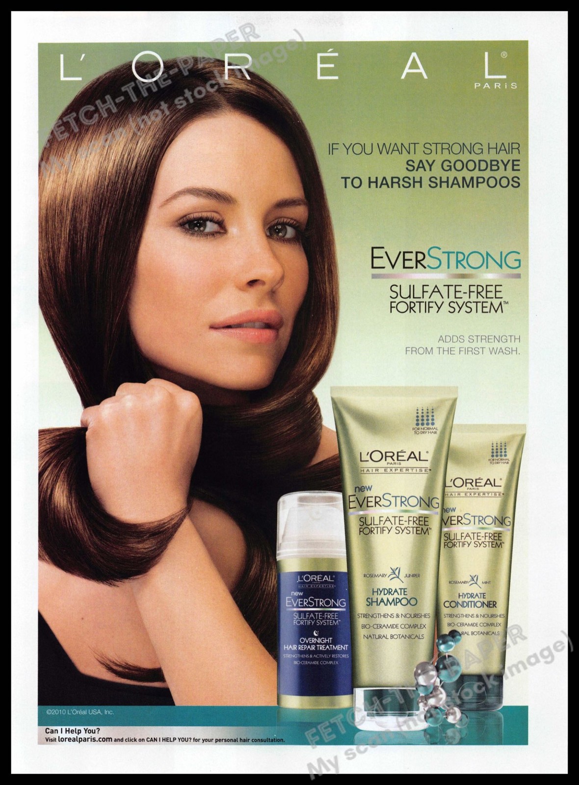 L'Oreal 2010s Print Advertisement Evangeline Lily Actress Hair ...