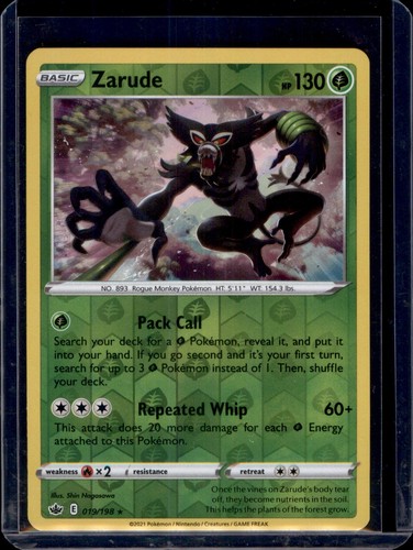 Zarude 019/198 Reverse Holo SWSH06: Chilling Reign Pokemon TCG NM+ | eBay