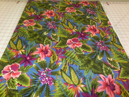 Texstyles Screen Print Fabric. Large Colorful Flowers. Approx. 37x44 ...