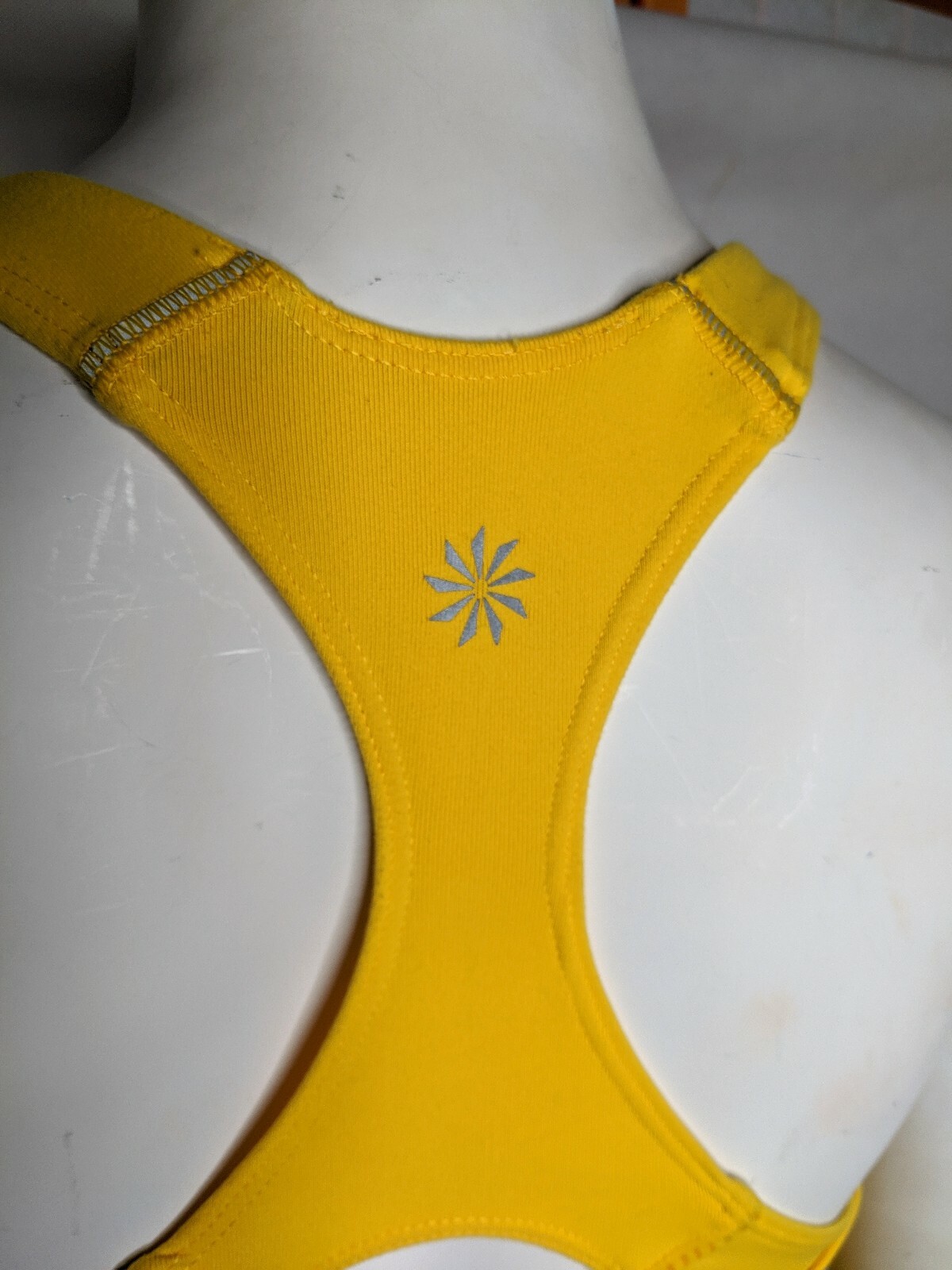 Athleta Top XS Exercise Workout Yellow Yoga Running Jogging Striped ...