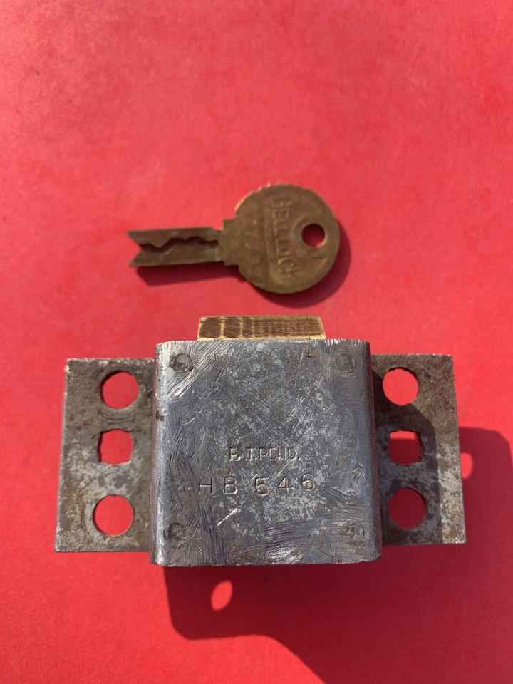 Slot Machine Mills Back Door Lock Working W/key Early Spring Loaded ...
