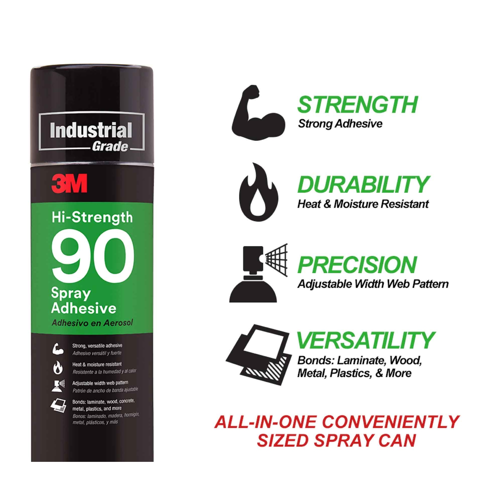 Hi Strength 90 Spray Adhesive 500g Strong Laminate Wood Concrete Metal ...