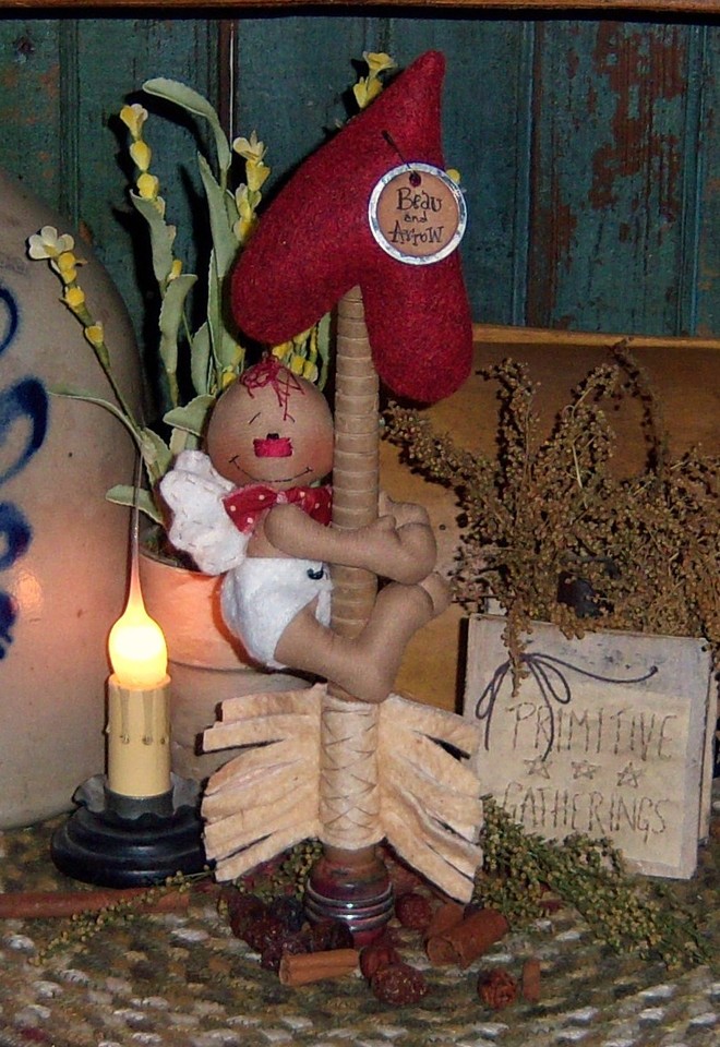 Primitive Patti's Ratties Valentine Cupid Arrow Ornie Paper Pattern ...