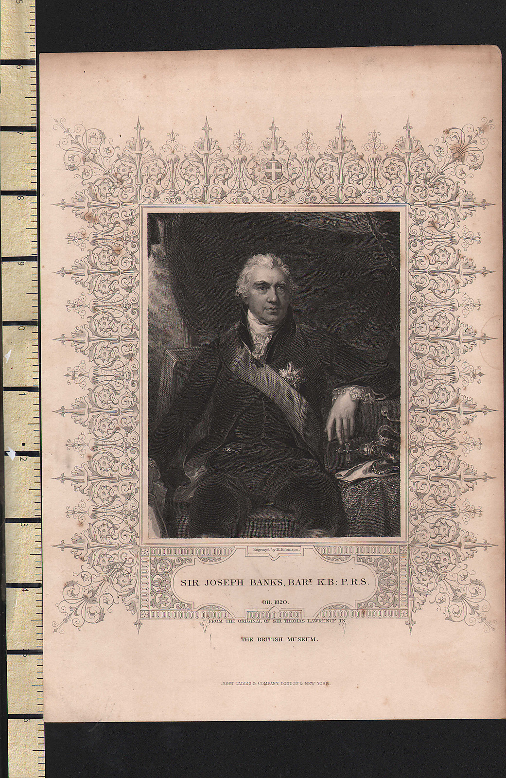 C1830 STAMPA GEORGIANA ~ SIR JOSEPH BANKS | eBay