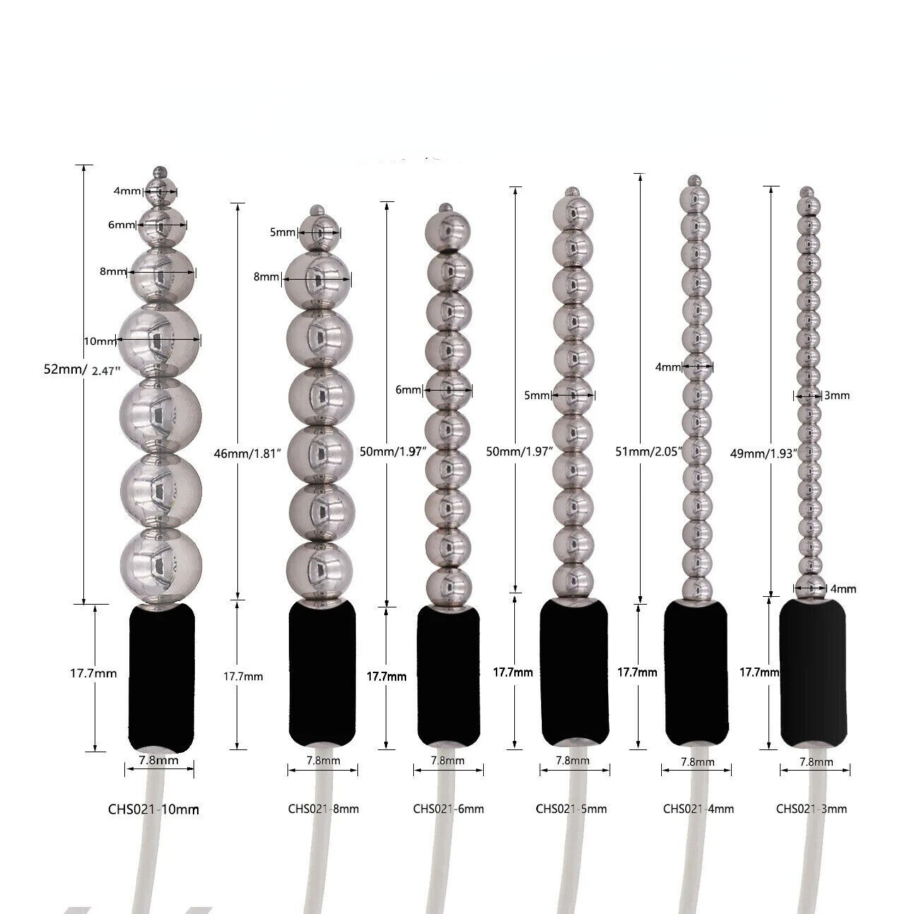 Male Electric E-stim Stretcher Urethral Sounding Rod Penis Plug Dilator ...