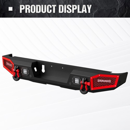 Full Width Rear Bumper W/ Sensor Holes For 2020-2025 Jeep Gladiator JT ...