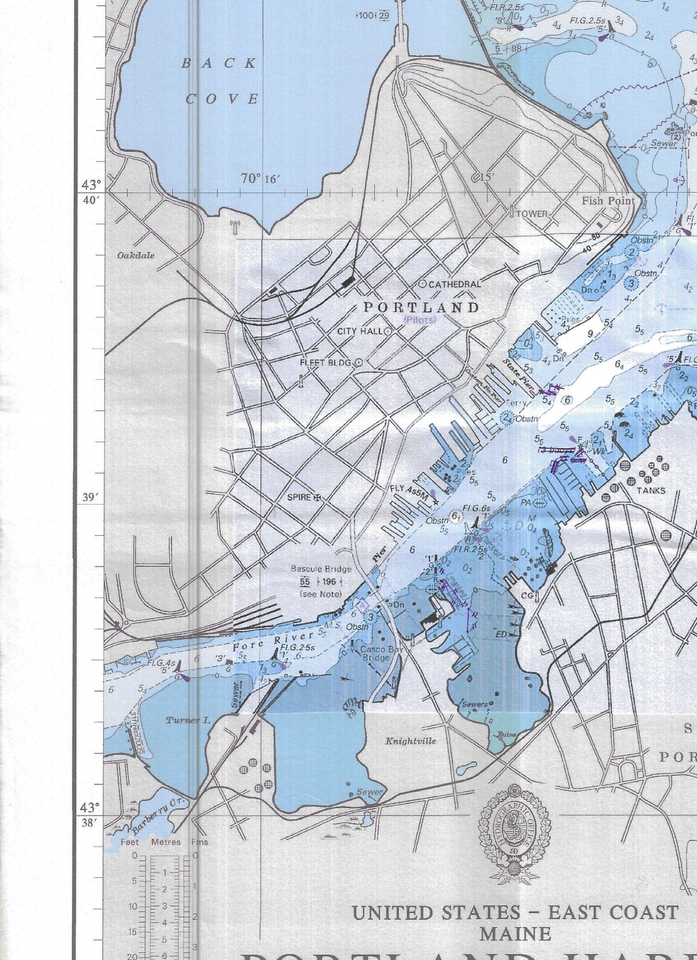 2488 US East Coast Maine Portland Harbor Chart Map Maritime Nautical ...