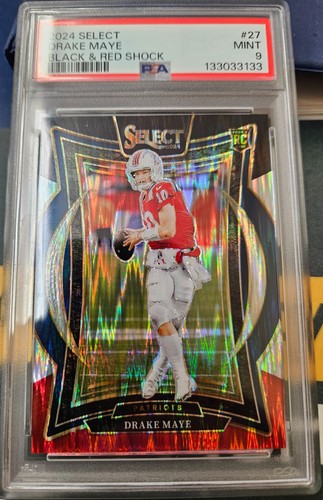 2024 PANINI SELECT BLACK & RED SHOCK #27 DRAKE MAYE ROOKIE RC PSA 9 | eBay