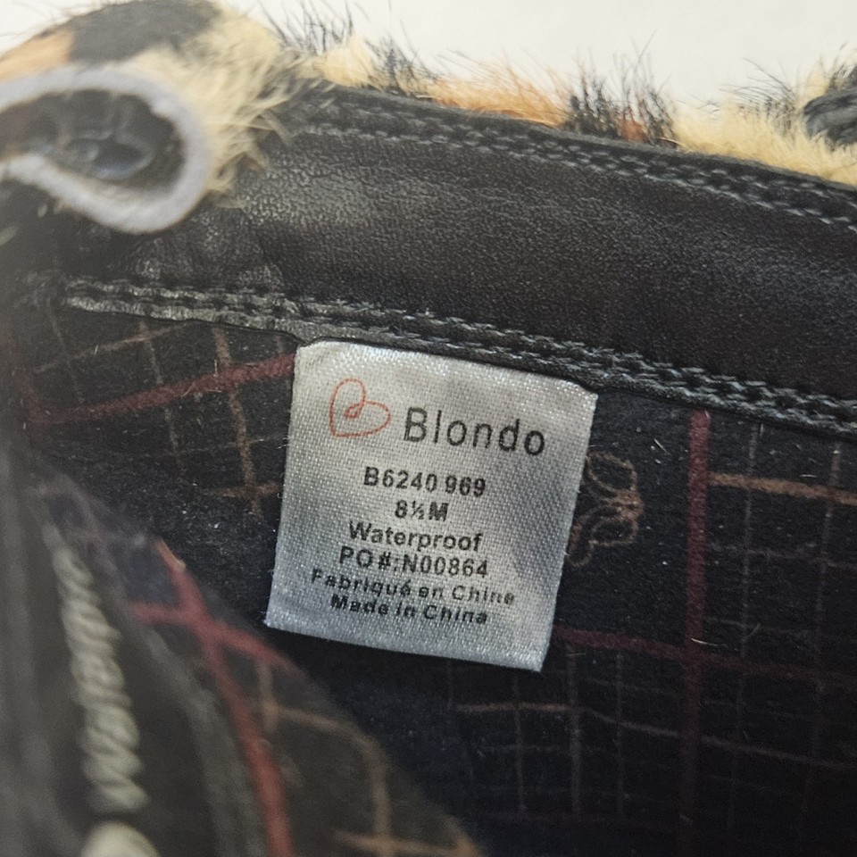 Blondo Waterproof Tami Leopard ZIP Cow Hair Ankle Boots, Flat, Winter ...