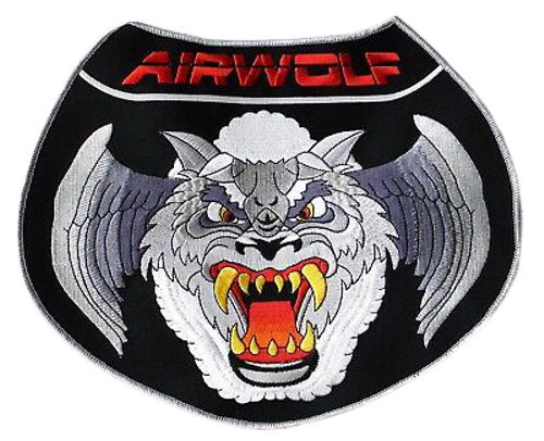AIRWOLF 4" JACKET FLIGHTSUIT PATCH HAT HELICOPTER HELO PILOT CREW PIN ...