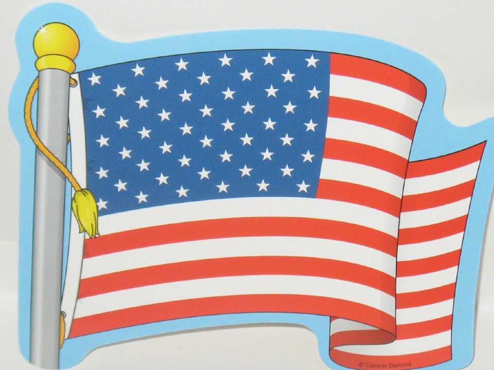 Flag Cut Outs 36 Pre-Cut Pieces USA FLAGS, 5x5 Decorations ,Classroom ...