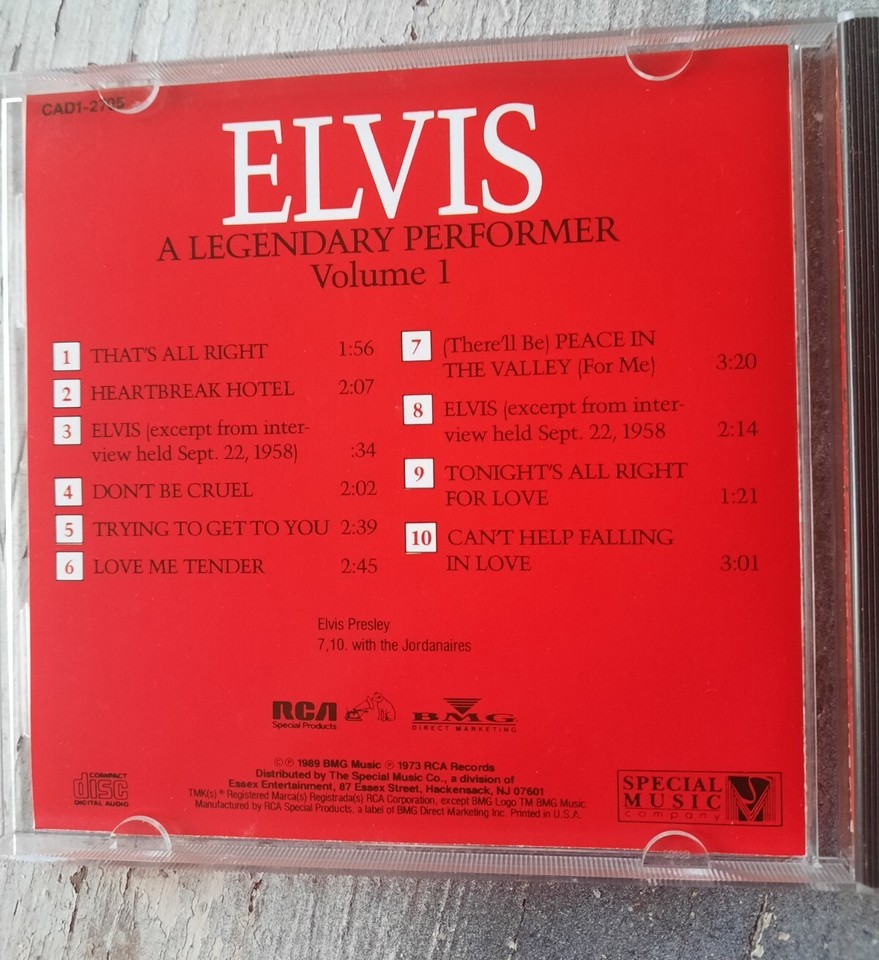 Elvis: A Legendary Performer Volume 1 CD RCA BMG Direct Marketing | eBay