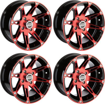 4 ATV/UTV Wheels Set 12in Moose 387X Red 4/137 4+3 CAN | eBay
