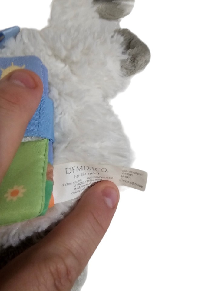 Demdaco Lamb Hand Puppet White Plush Mary had a Little Lamb Book Lift ...