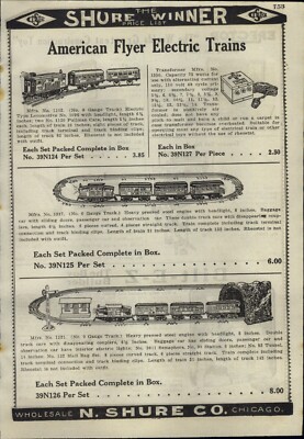 1925 PAPER AD American Flyer Electric Train O Gauge Erector Set Bilt-E ...