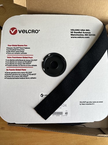 2" VELCRO® Brand VELSTRETCH® Elastomer Loop Side Only Black Strip- 1 ...