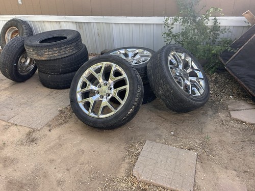 22" inch FOUR Snowflake Wheels Chrome Rims Tires fit Chevy SILVERADO 99 ...