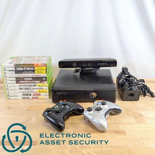 Xbox 360 Slim Black Video Game Console w/ Kinect and Games (No Drive ...