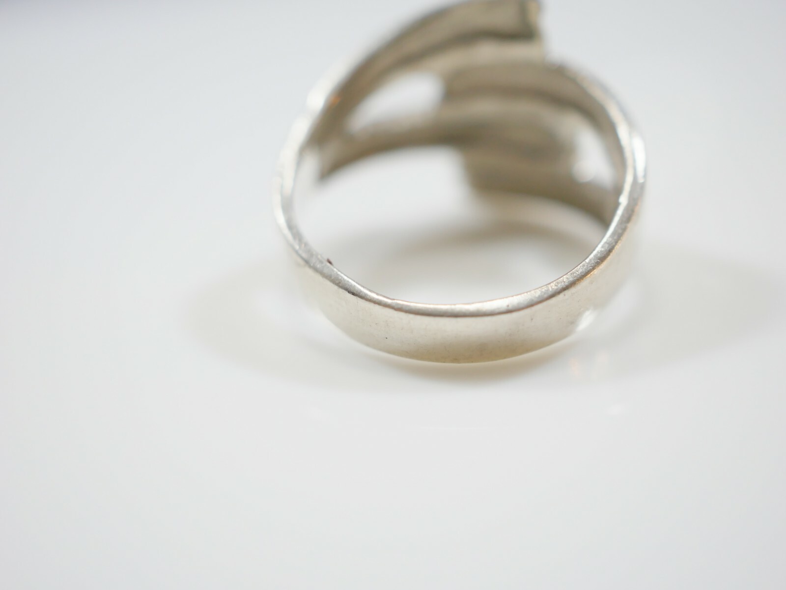 Signierter 925 Silber Ring Rillen Meisterpunze Abstraktes Design Breit ...