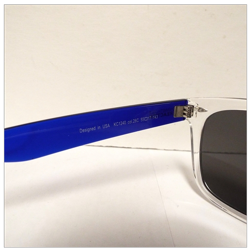 Kenneth Cole Reaction Sunglass Clear Blue Wayfarer Flash Lens Kc1240 ...