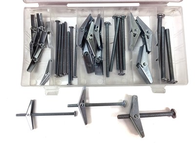 18 pcs Wing Toggle Bolt Assortment Snap Open Hollow Wall Drywall ...