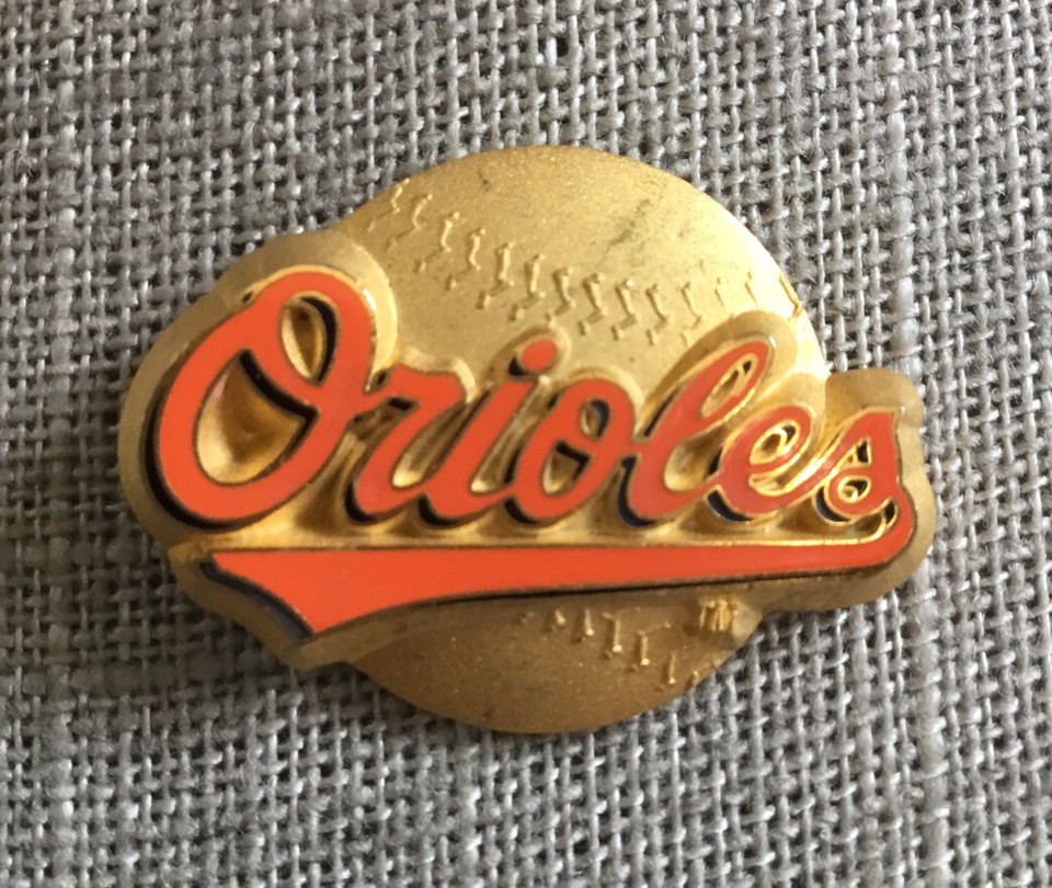 Baltimore Orioles 1998 lapel hat pin gold tone baseball orange ...