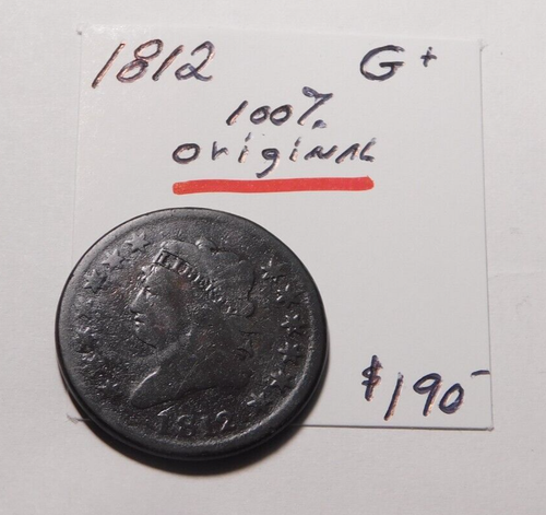 100% ORIGINAL 1812 CHOCOLATE BROWN G+ CLASSIC HEAD LARGE CENT ⭐⭐ | eBay