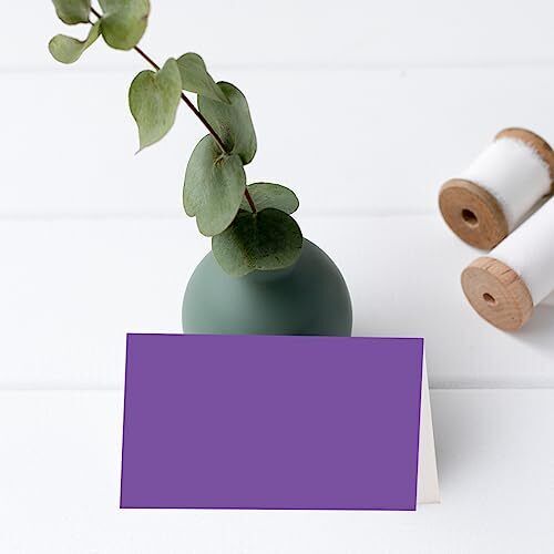 Table Tent Printable Place Cards On Perforated Paper Blank Purple ...