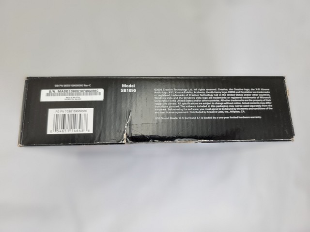 Creative Labs USB Sound Blaster Card X-fi Surround 5.1 Audio System ...