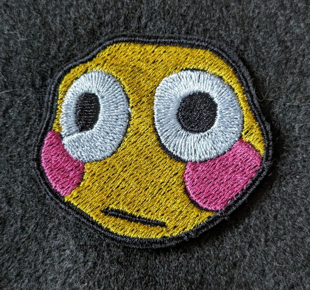 Flushed Emoji Cursed Discord Meme Embroidered Patch | eBay
