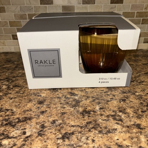 Rakle Glassware New In Box 4 piece Brown 10 Oz | eBay