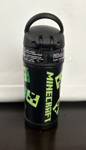 Thermos Funtainer Water Bottle with Straw - 12OZ Minecraft Stainless ...