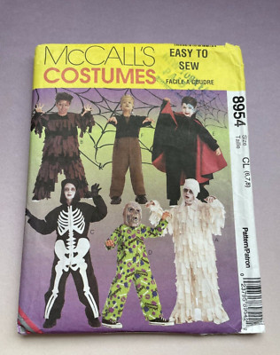 McCALLS #2860 CHILD'S SIZES 6-7-8 JUMPSUIT CAPE HALLOWEEN COSTUMES ...