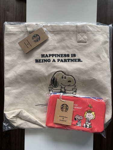 Snoopy m11 Starbucks Collaboration Tote Bag Pouch Set Limited | eBay