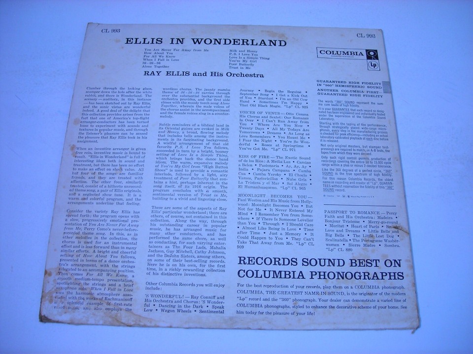 Ray Ellis Ellis in Wonderland 1958 Mono LP VG++ | eBay