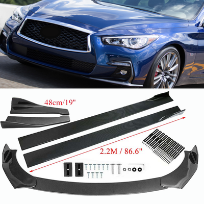 Carbon Fiber Front Bumper Spoiler+Side Skirt+Rear Lip Fit For INFINITI ...