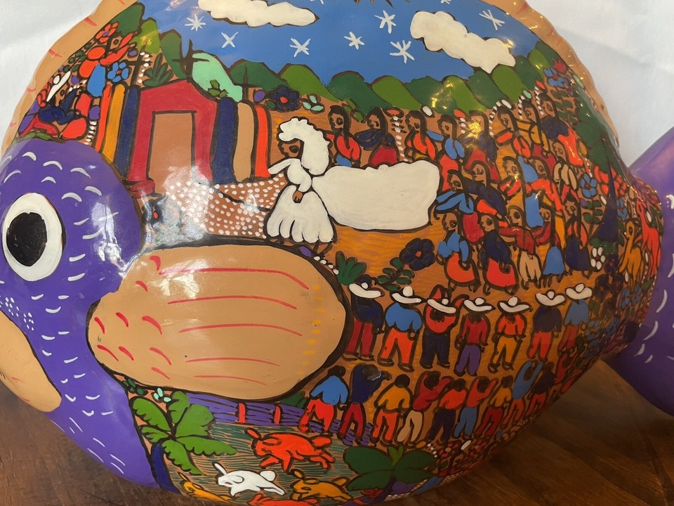 Vintage Mexico Amate Fish, mexican folk art, LARGE, 13" Pottery ...