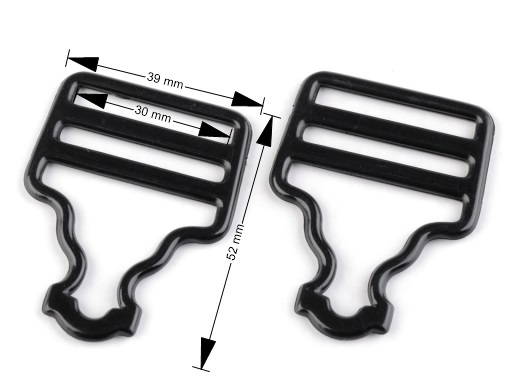 1 pair (2pcs) of Plastic Dungaree Clips Fastener in Black Suspender ...