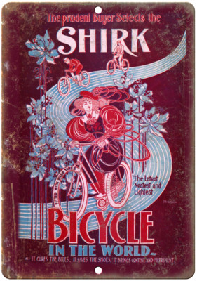 Shirk Bicycle Vintage Poster Ad 12" x 9" Reproduction Metal Sign B228 ...
