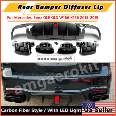 Bs Style Rear Diffuser For Mercedes GLE GLS W166 X166 2016-2019 Carbon ...