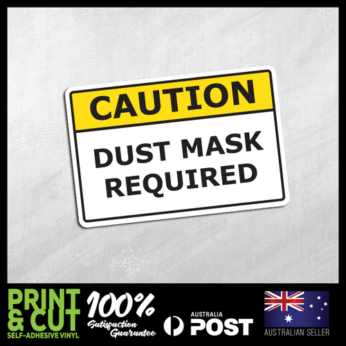 CAUTION SIGN - DUST MASK REQUIRED - Stickers Safety Sign - CTN093 | eBay