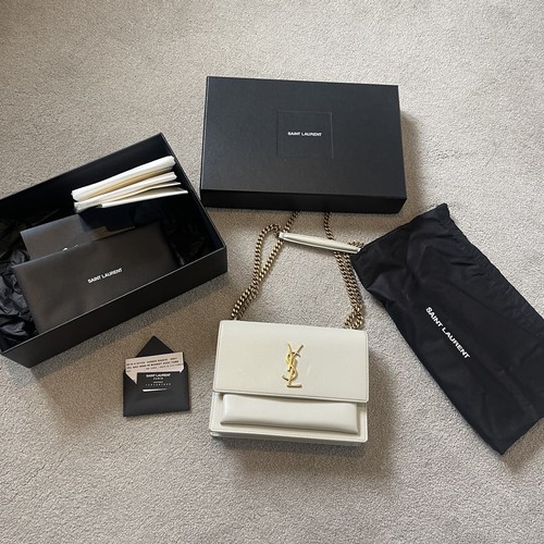 Ysl Sunset Bag In Vintage White And Gold Hardware | eBay UK